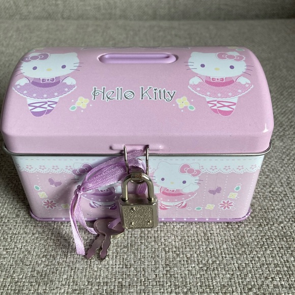 Sanrio | Toys | Sanrio Hello Kitty Steel Bank With Lock And Keys | Poshmark